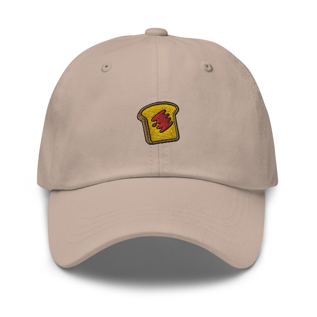 Embroidered Toast & Strawberry Jam Cap: Unisex Cotton Twill Baseball ...