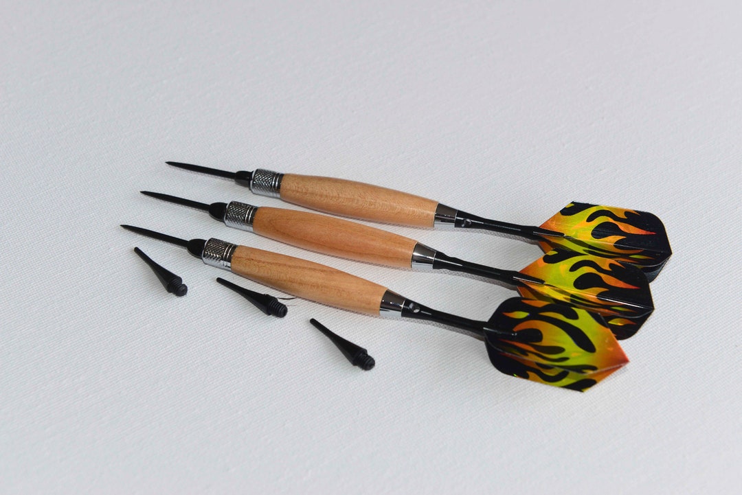 Darts-softdart/steeldart (3-set) Chrome Finish With Cherry - Etsy