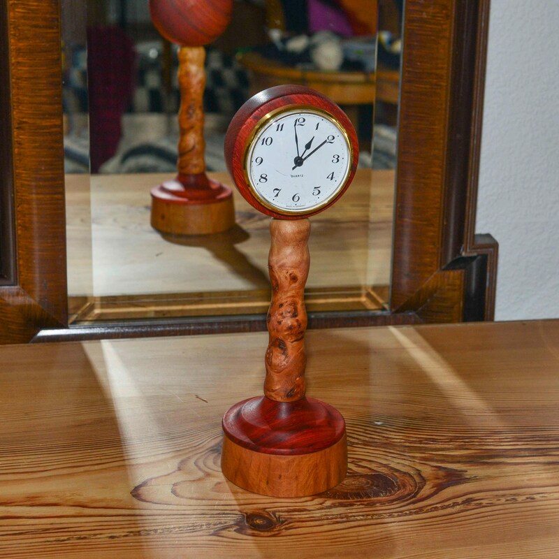 Turned Wood Clock - Etsy