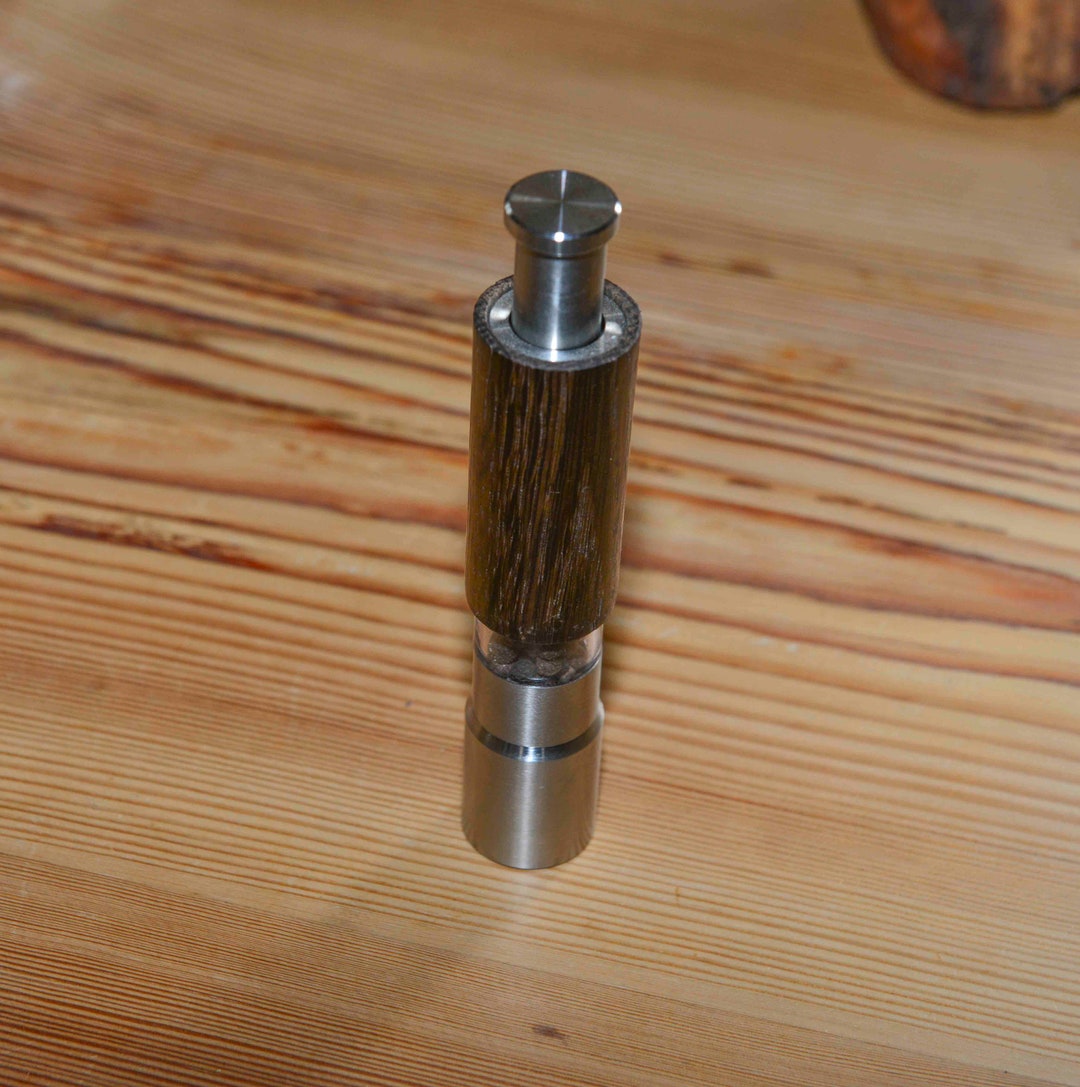 One-hand Pepper Mill stainless Steel and Smoked Oak - Etsy