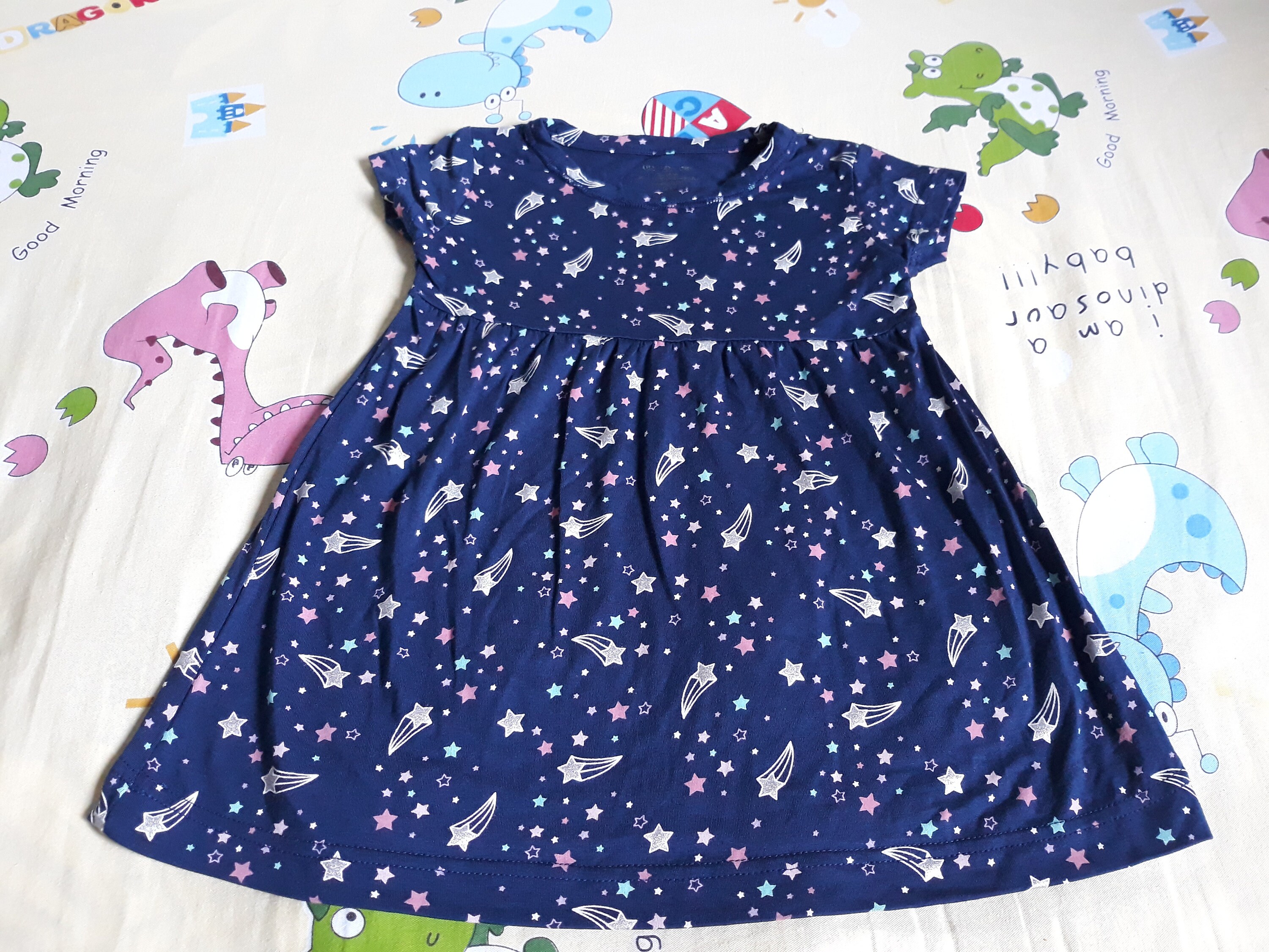 Comfy Star Design Blue Color Frock for This Season for Your Cute Little ...