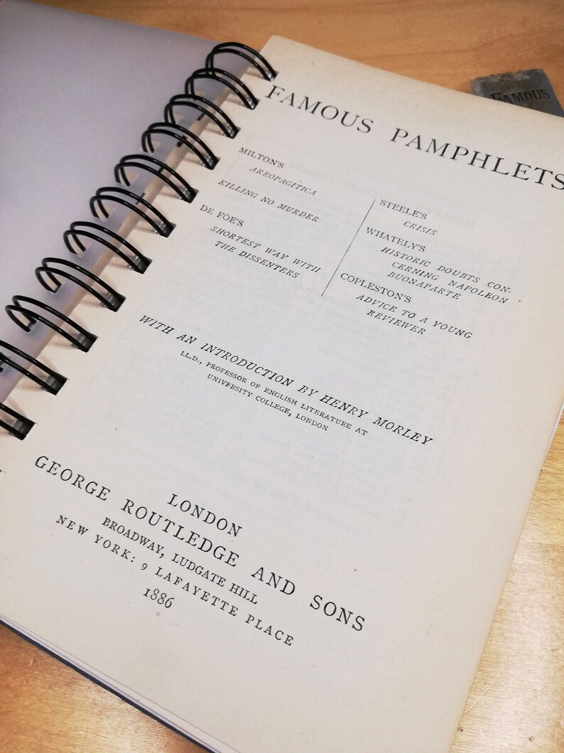 Inspiring Notebook Old Book (1886) "famous Pamphlets" - Etsy
