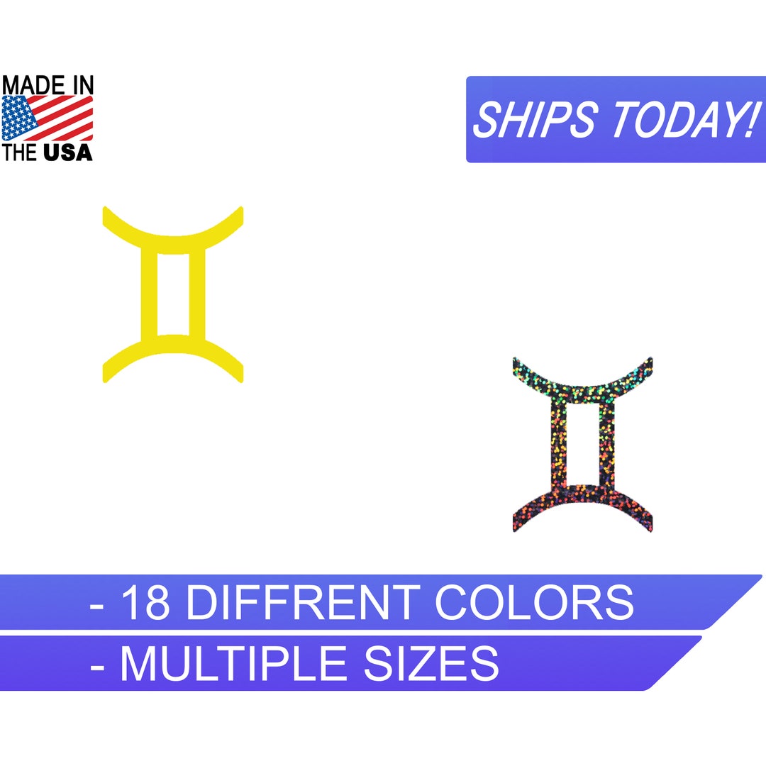 Gemini Icon, Vinyl Decal, Astrology Decal, Silver Glitter, Cooler ...