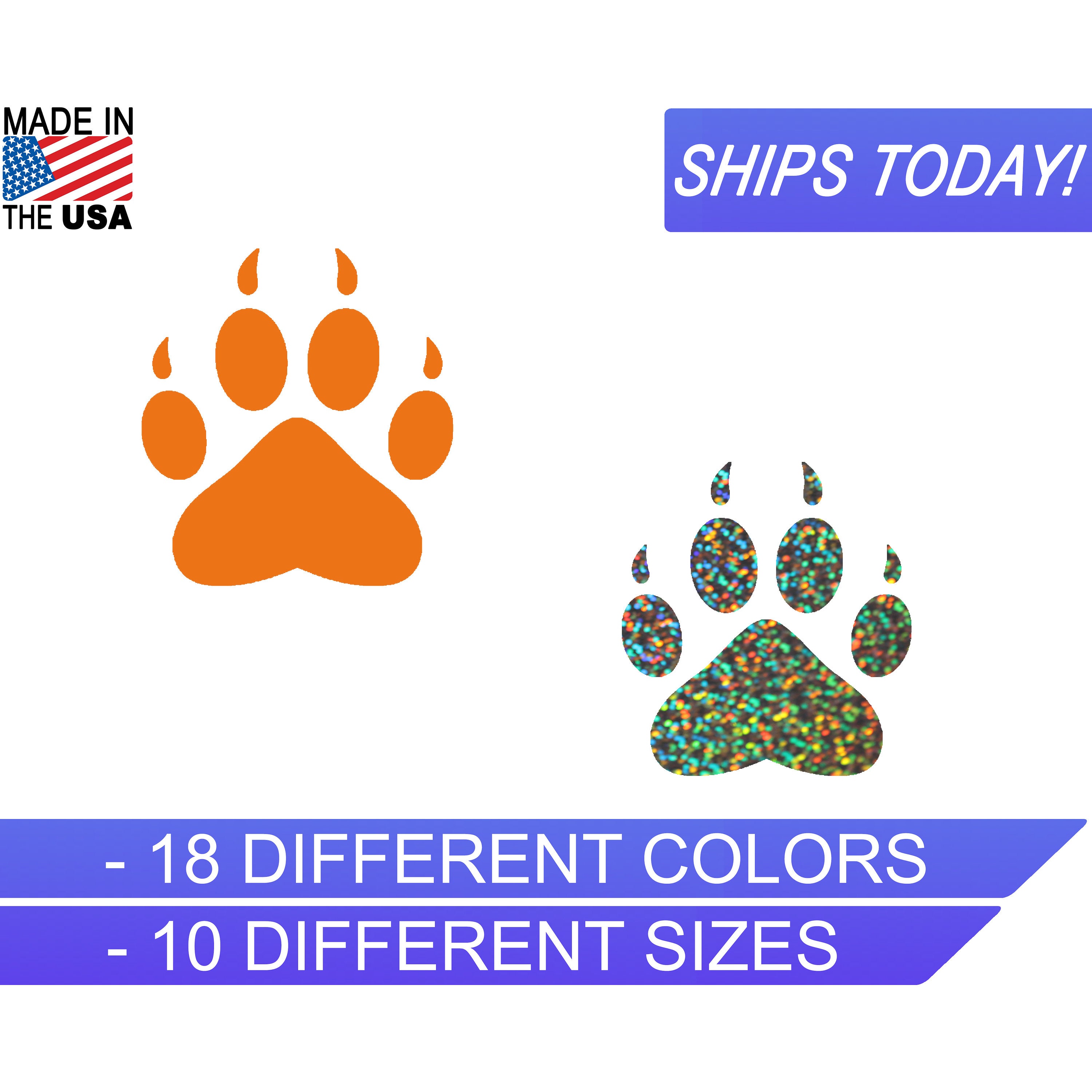 Cat Paw Print Vinyl Decal Feline Decalsilver Glittercooler - Etsy