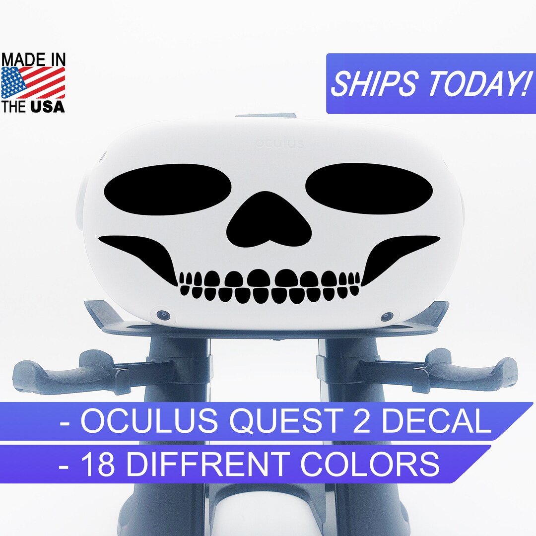 Skull Face, Creepy Skeleton, Oculus Quest 2 Vinyl Decal, Oculus VR Skin ...