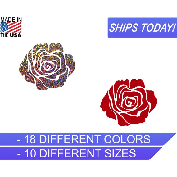 Rose Vinyl Decal Flower Decalsilver Glittercooler | Etsy