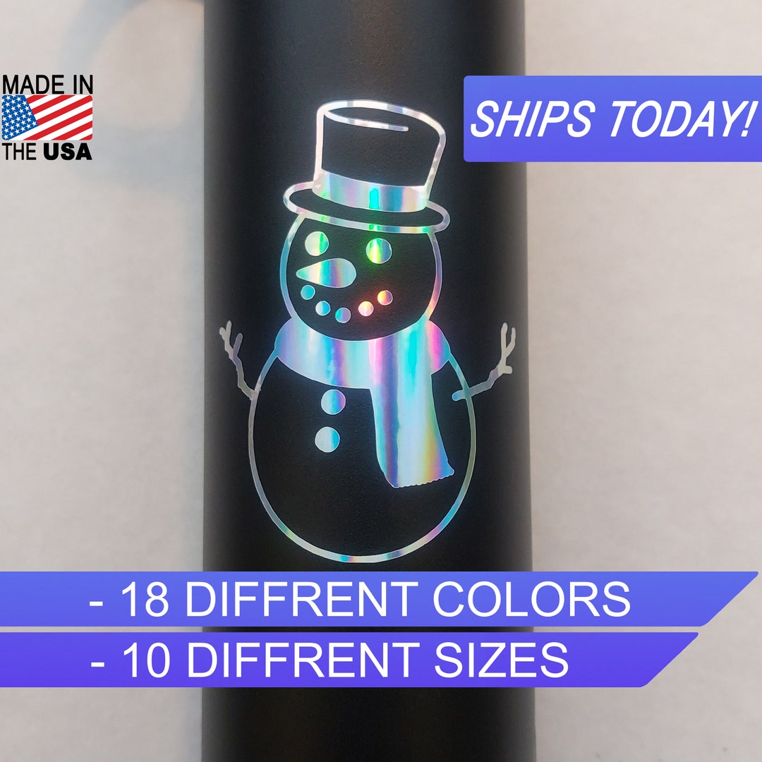 Snowman ,custom Vinyl Decal, Halloween Decal, Silver Glitter, Cooler ...