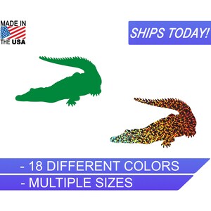 Crocodile, Vinyl Decal, Animal Decal, Silver Glitter, Cooler Decals ...
