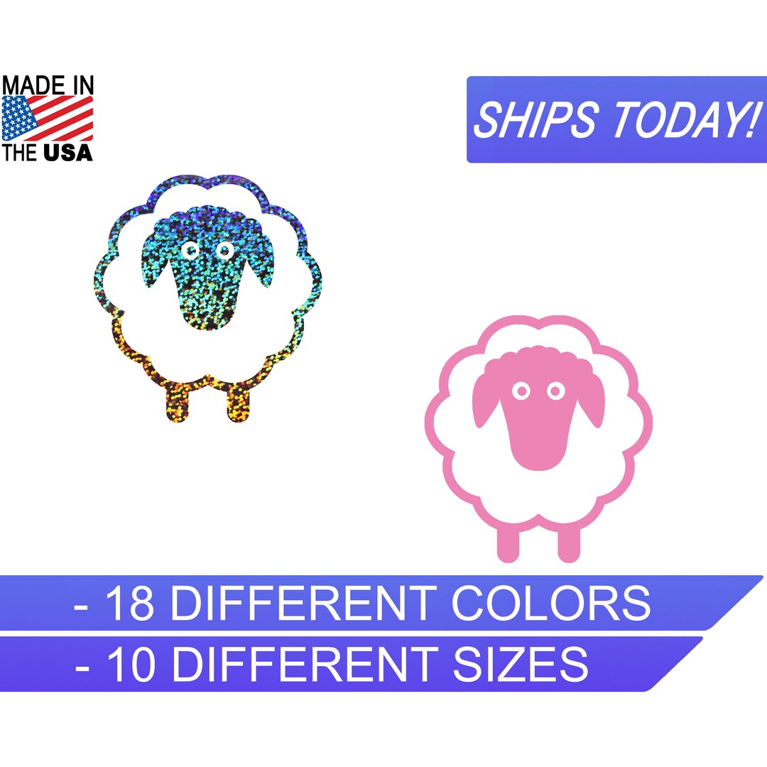 Cute Sheep, Lamb, Vinyl Decal, Farm Decal, Silver Glitter, Cooler ...