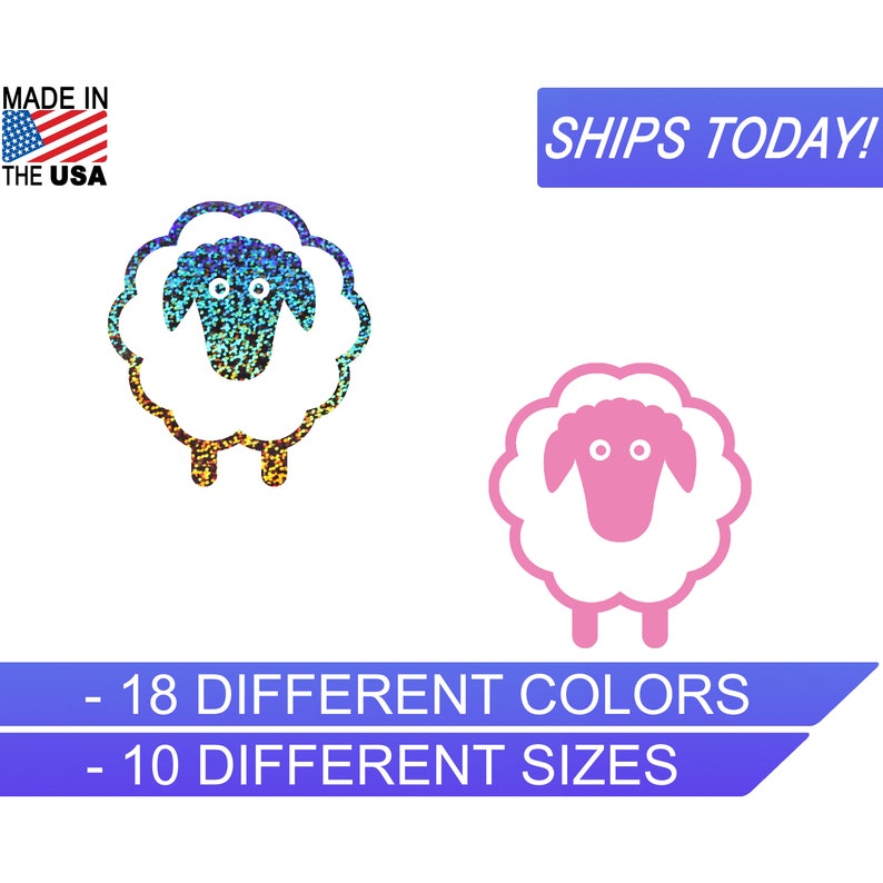 Cute Sheep Lamb Vinyl Decal Farm Decal Silver Glitter - Etsy