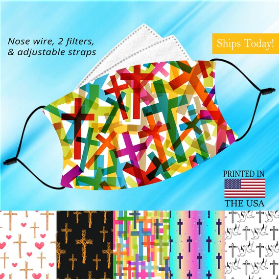 Cute Cross Face Mask Washable Mask Adjustable and Reusable - Etsy