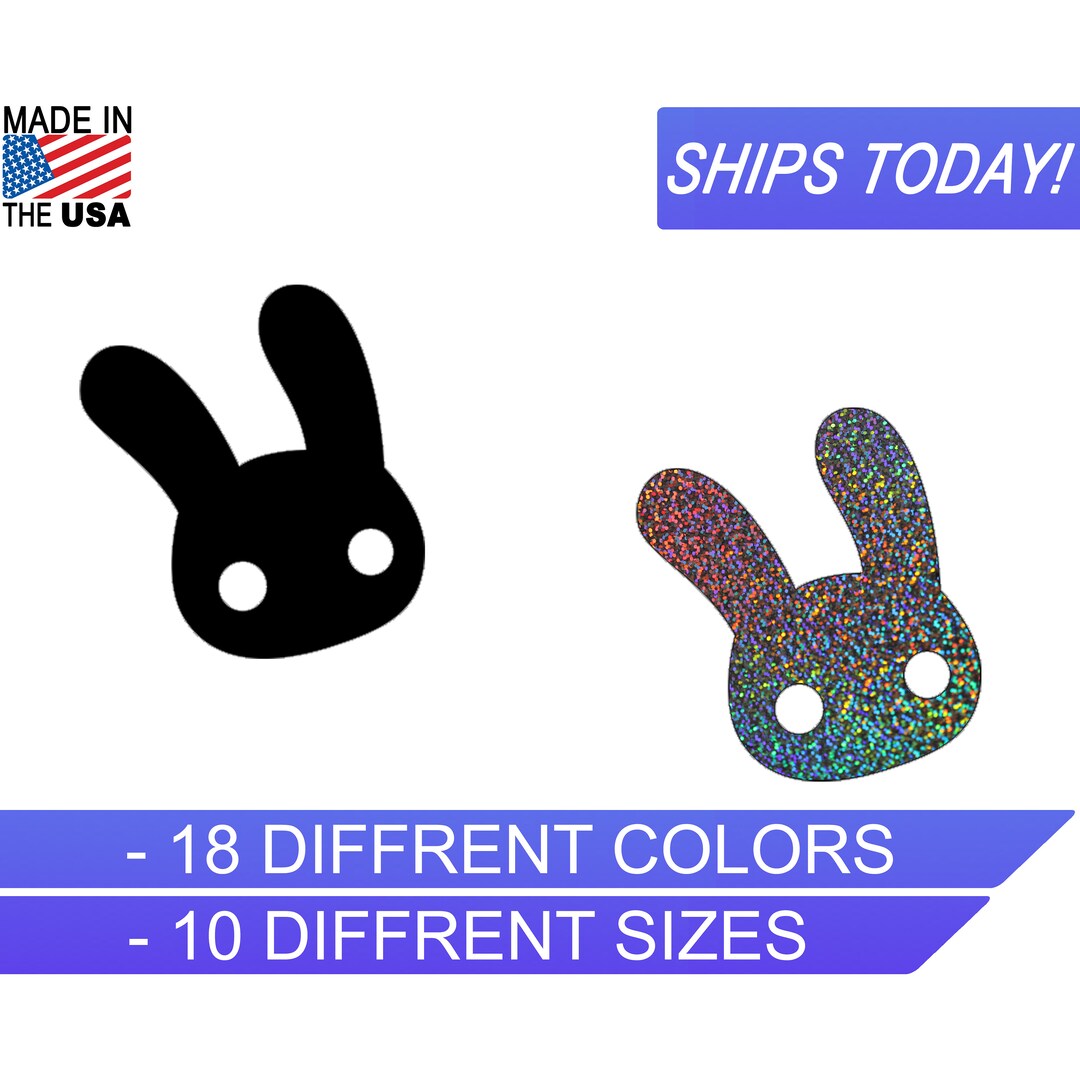 Rabbit Head, Cute Bunny Vinyl Decal, Easter Decal, Silver Glitter ...