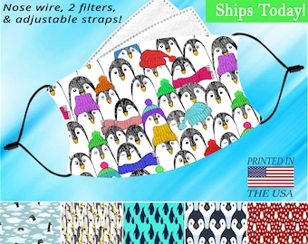 Penguin Face Mask - Etsy
