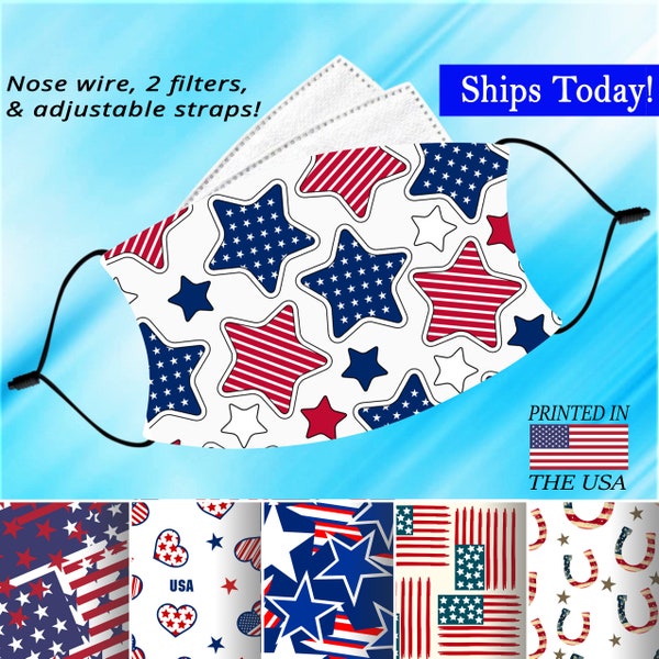 American Flag Face Mask - Etsy