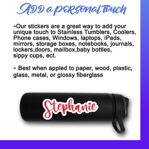 Custom Personalized Vinyl Name Sticker, 4mil, 18 Colors, Many Script ...