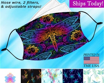 Dragonfly Face Mask - Etsy