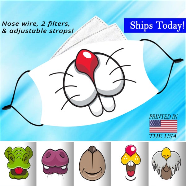 Funny Face Mask Kids - Etsy
