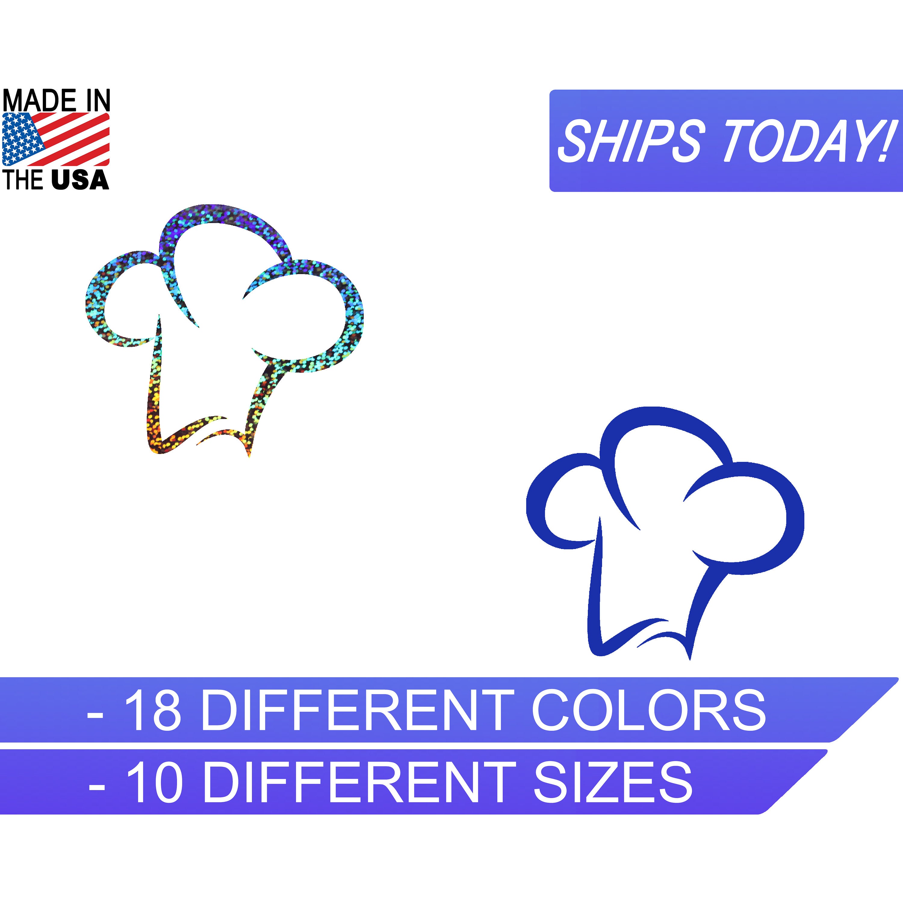 Chef Hat Vinyl Decal Culinary Decal Silver Glitter Cooler - Etsy