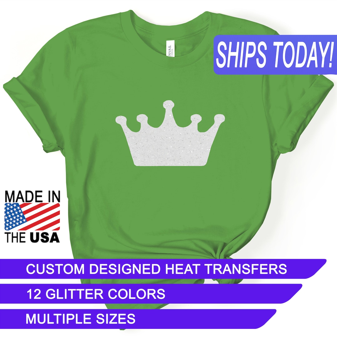 Glitter Crown, Heat Transfers, Custom Designed Iron Ons, CPSIA ...