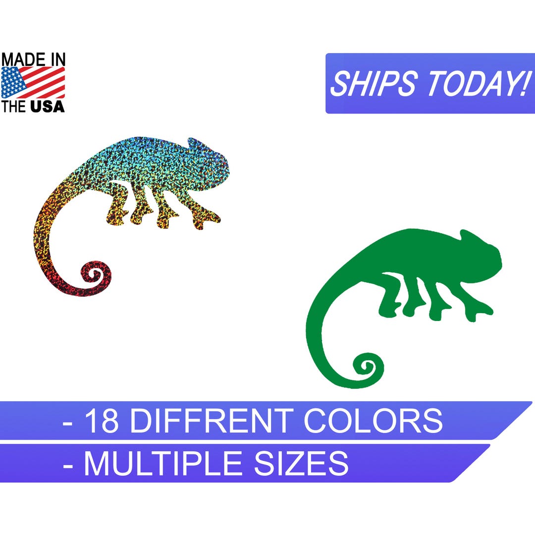 Chameleon, Lizard Vinyl Decal, Animal Decal, Silver Glitter, Cooler ...