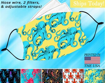 Octopus Face Mask - Etsy