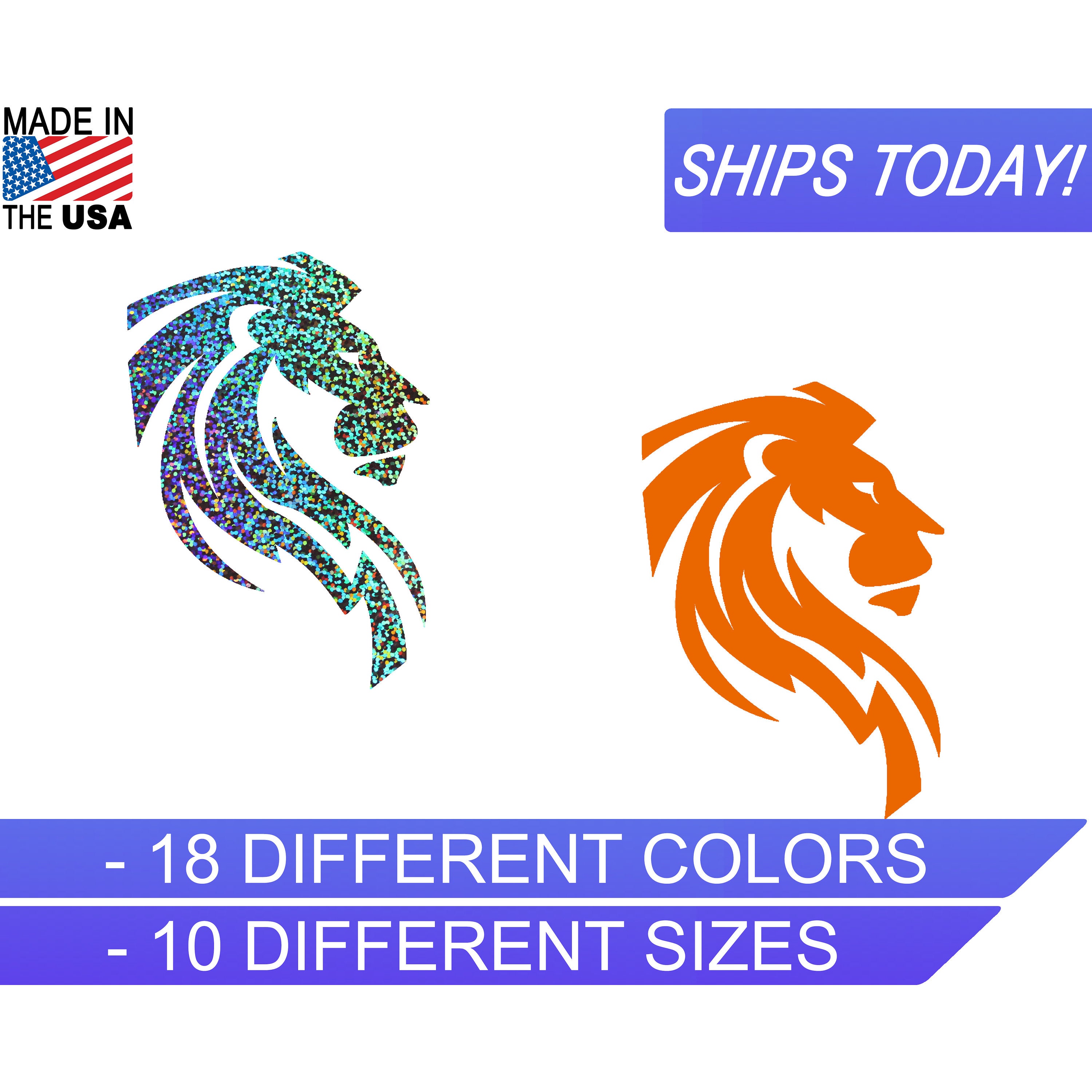 Lion Head Leo Vinyl Decal Big Cat Decal Silver Glitter - Etsy