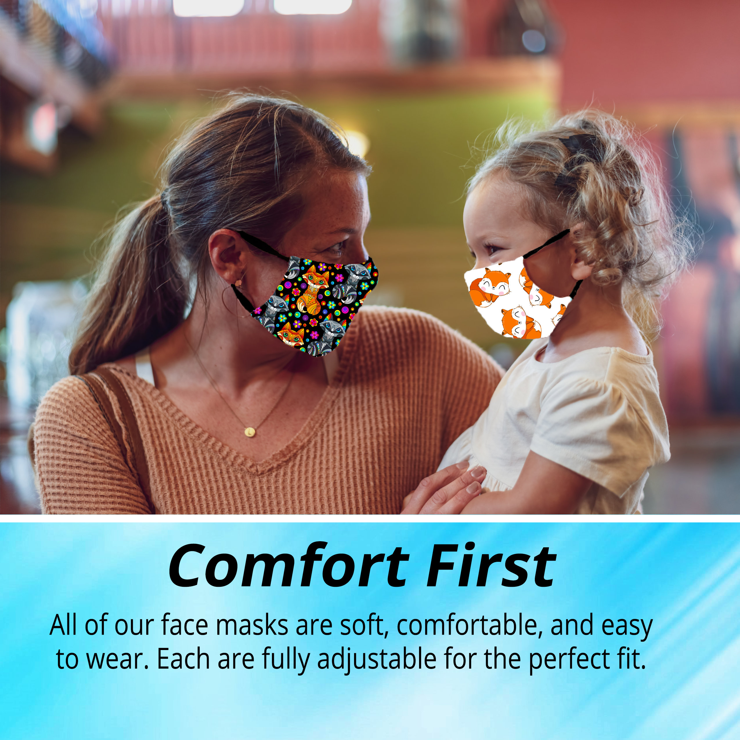 Cute Fox Face Mask Washable Adjustable Reusable Nose | Etsy