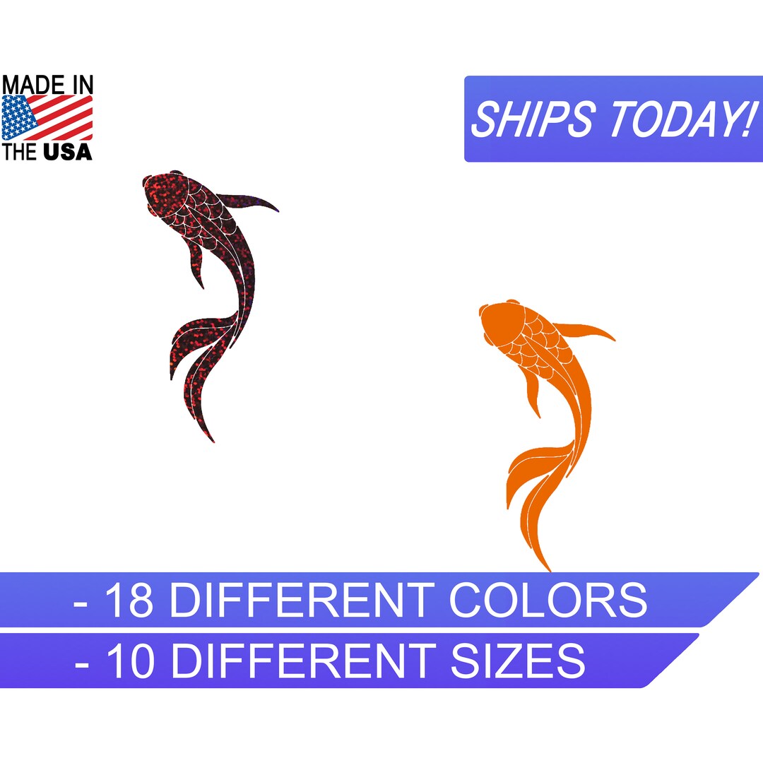 Koi, Vinyl Decal, Fish Decal,silver Glitter,cooler Decals,wedding ...