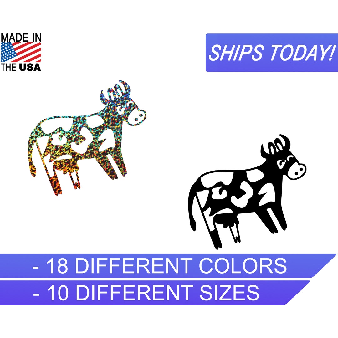 Happy Cow, Decal, Vinyl Decal, Dairy Decal,silver Glitter,cooler Decals ...