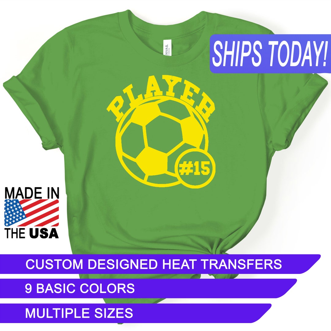 Basic Colors Custom Soccer Name & Number, Heat Transfers, Custom ...