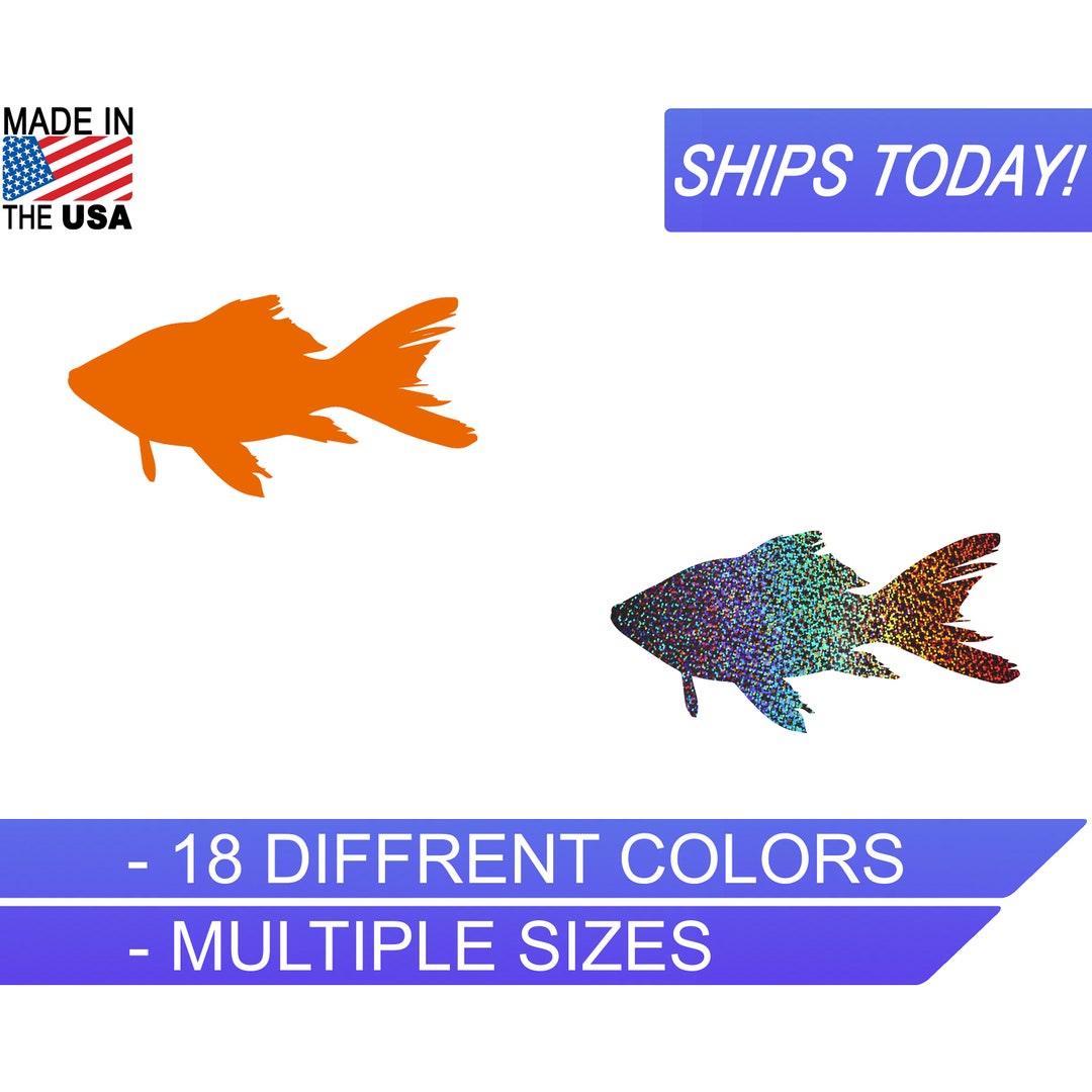 Goldfish, Silhouette Vinyl Decal, Fish Decal,silver Glitter,cooler ...
