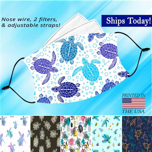 Sea Turtle Face Mask - Etsy