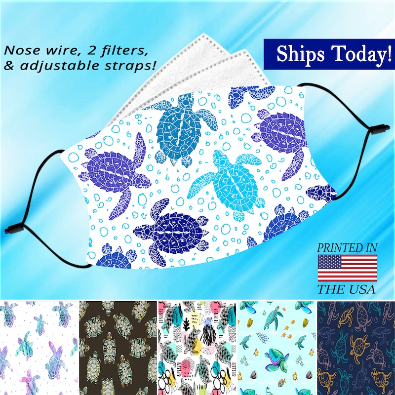 Sea Turtle Face Mask - Etsy