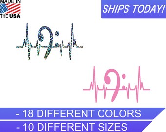 Bass Clef Music Note Vinyl Decal Sticker - Etsy