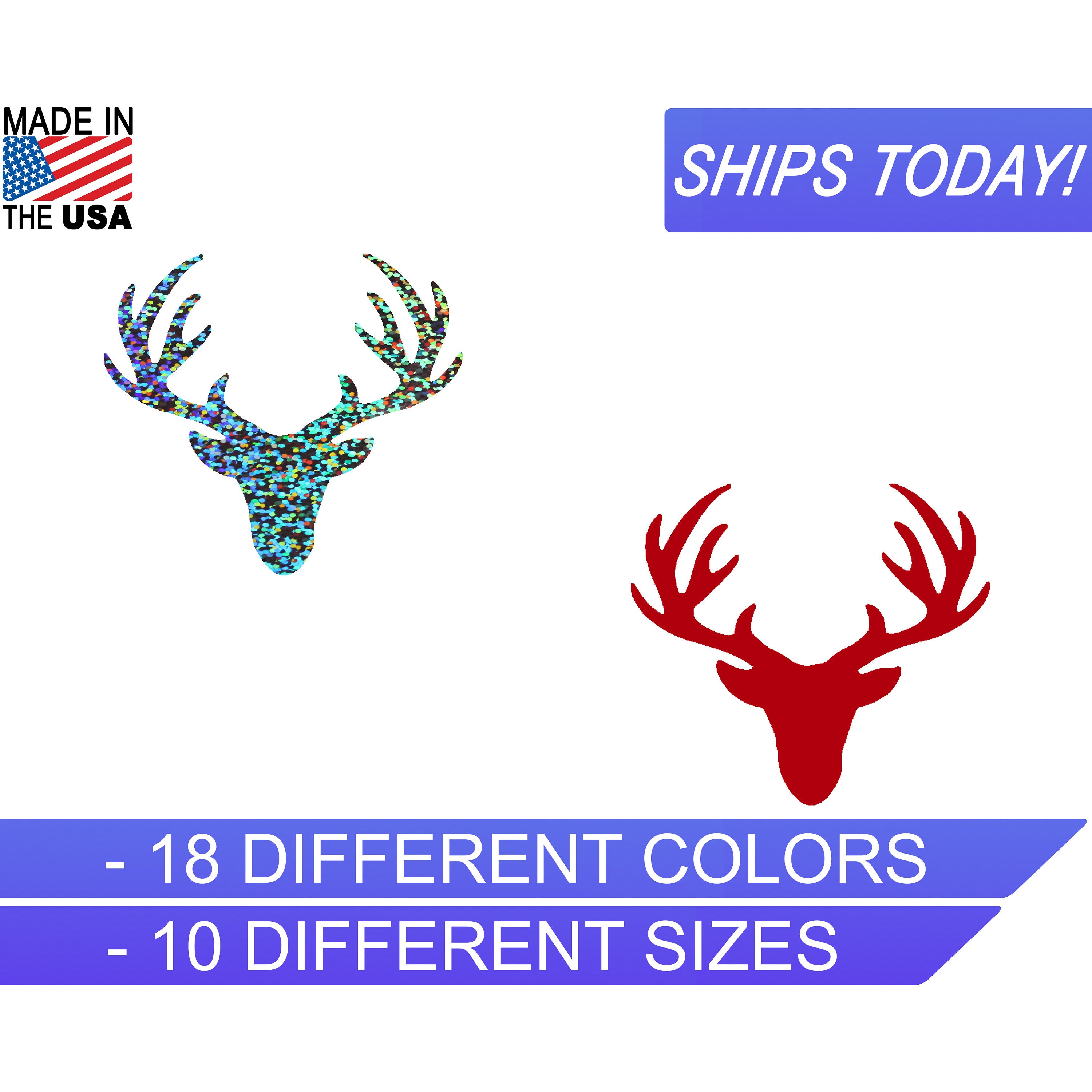 Deer Head Vinyl Decal Buck Decal Silver Glitter Cooler | Etsy