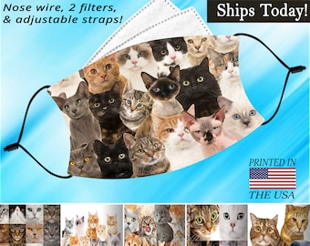 Cat Face Mask Adult - Etsy