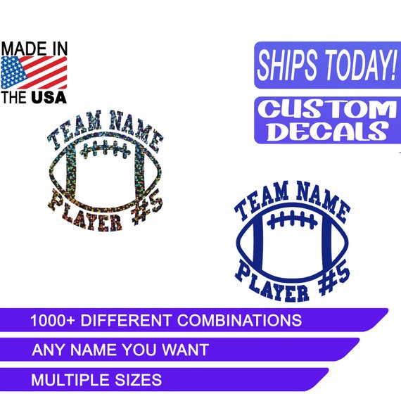 Custom Football Team Decal Sports Decal Silver | Etsy