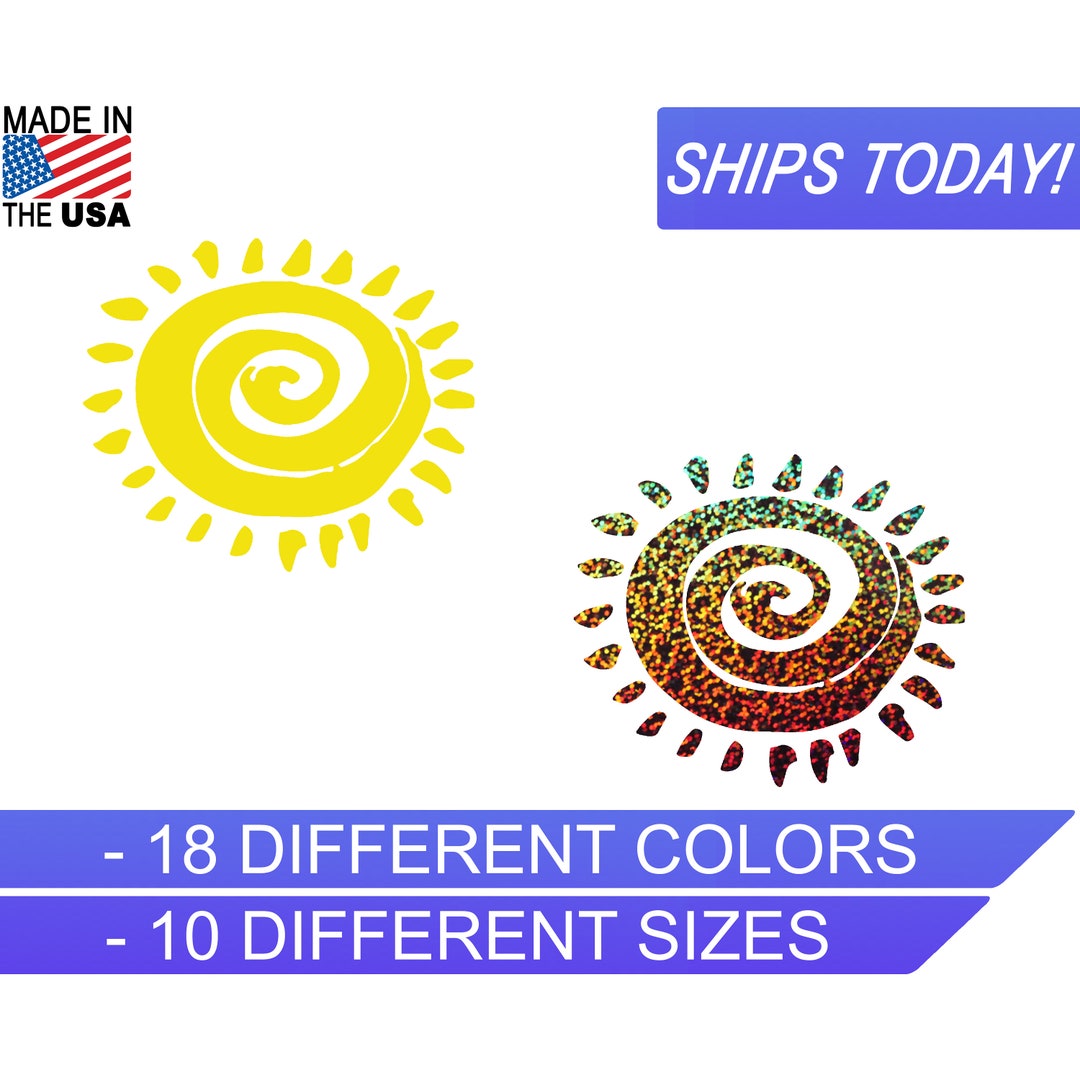 Sun Swirl, Vinyl Decal, Sun Decal,silver Glitter,cooler Decals,wedding ...