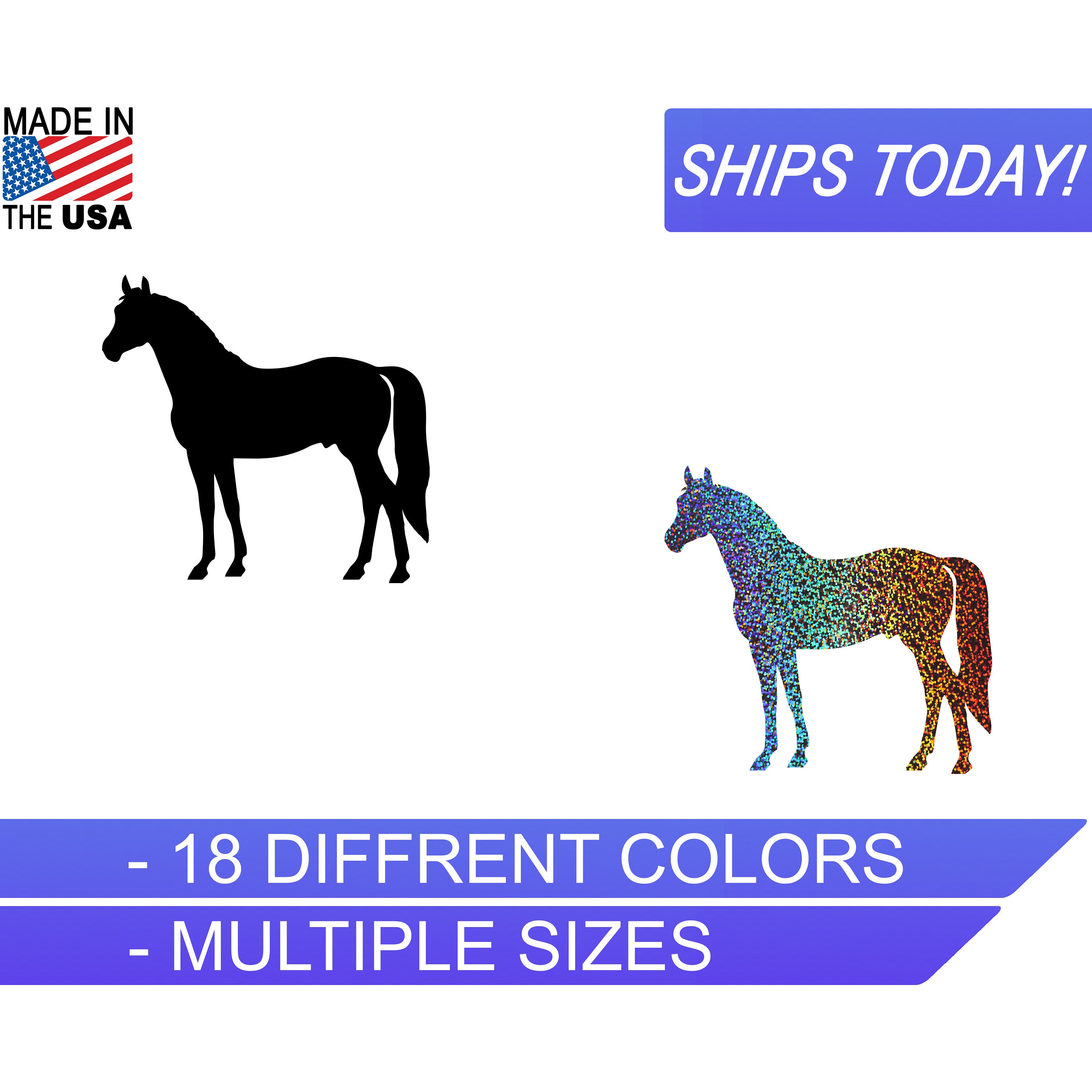 Horse Silhouette Vinyl Decal Equine Decal Silver Glitter - Etsy