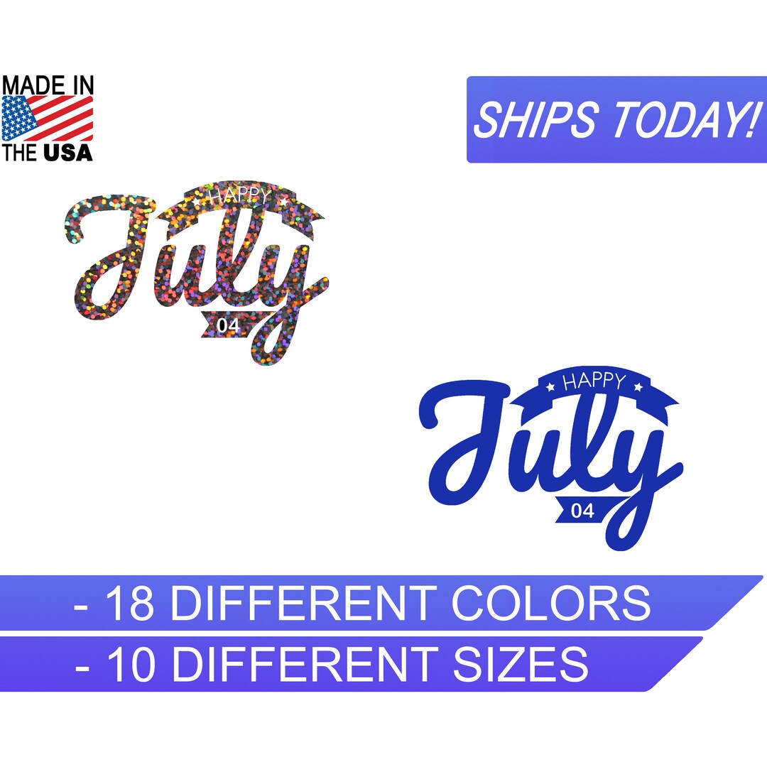 Fourth of July, Vinyl Decal, Patriot Decal,silver Glitter,cooler Decals ...