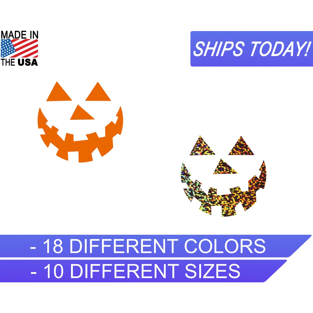 Jack O'lantern Face, Car Decal,vinyl Decal, Silver Glitter,cooler Decal ...