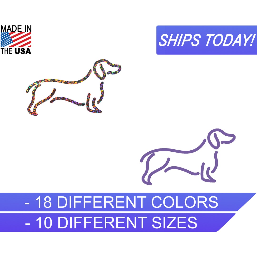 Dachshund, Weiner Dog, Vinyl Decal, Dog Decal, Silver Glitter, Cooler ...