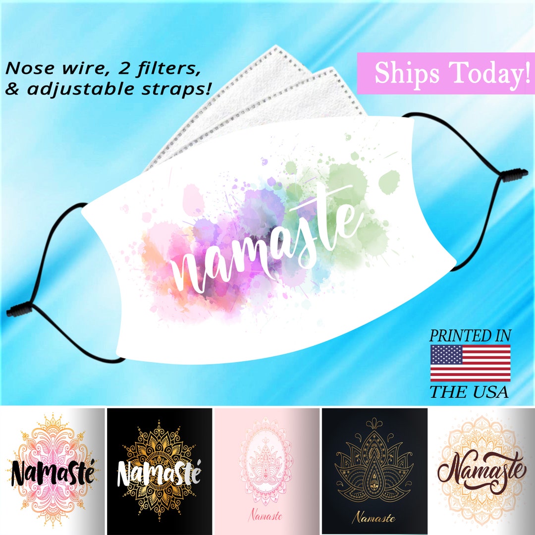 Namaste, Face Mask, Washable, Adjustable, Reusable, Nose Wire, Filter ...