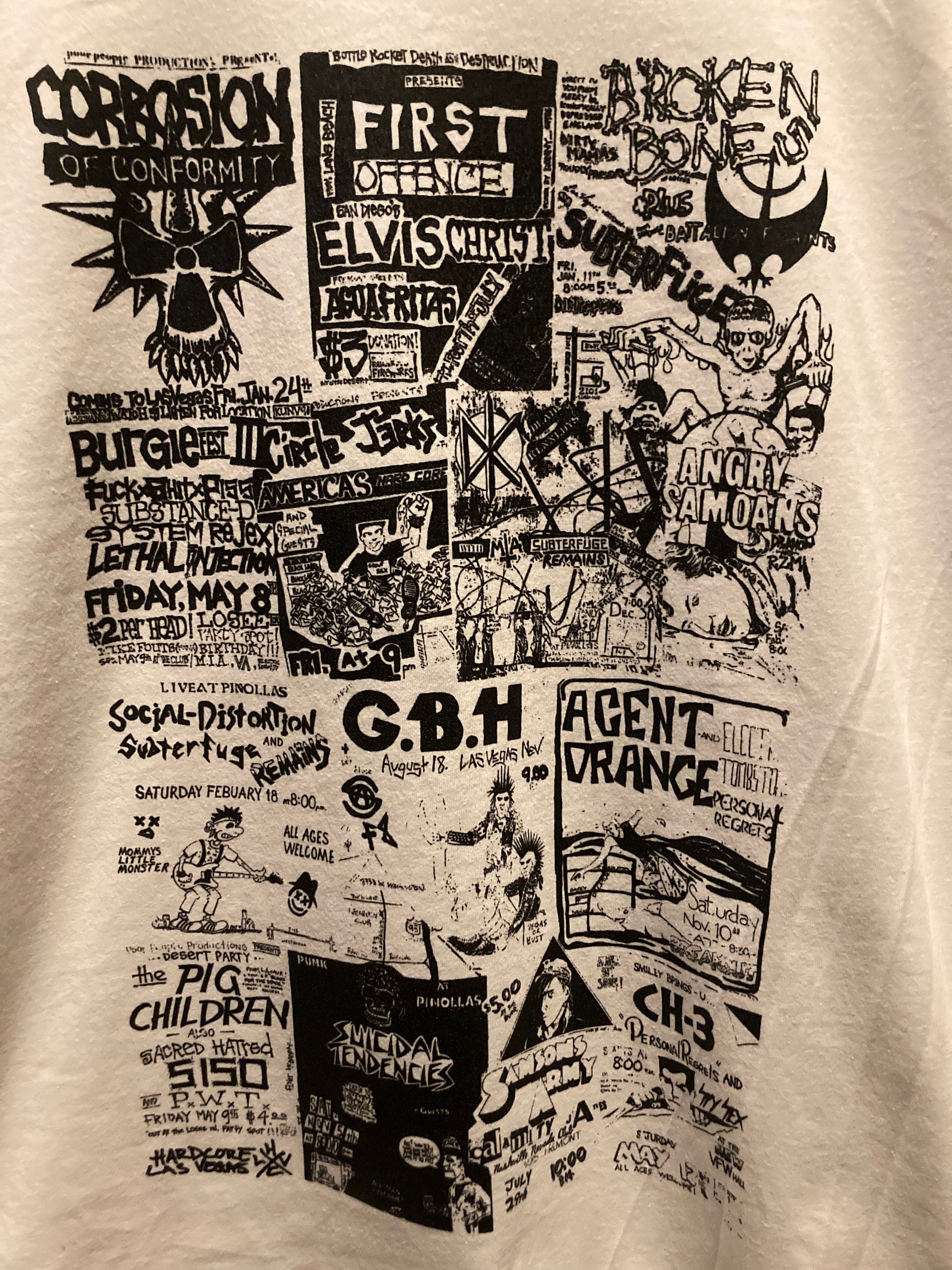 The Vegas 1980’s Punk Flyer Collection #2. on White Tshirt - Etsy