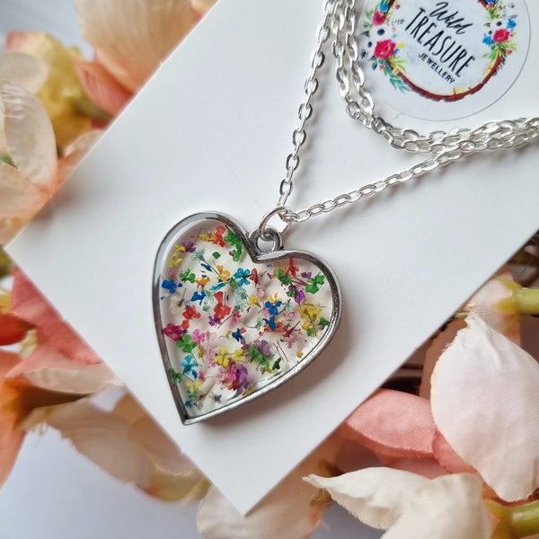 Resin Heart Necklace - Etsy UK