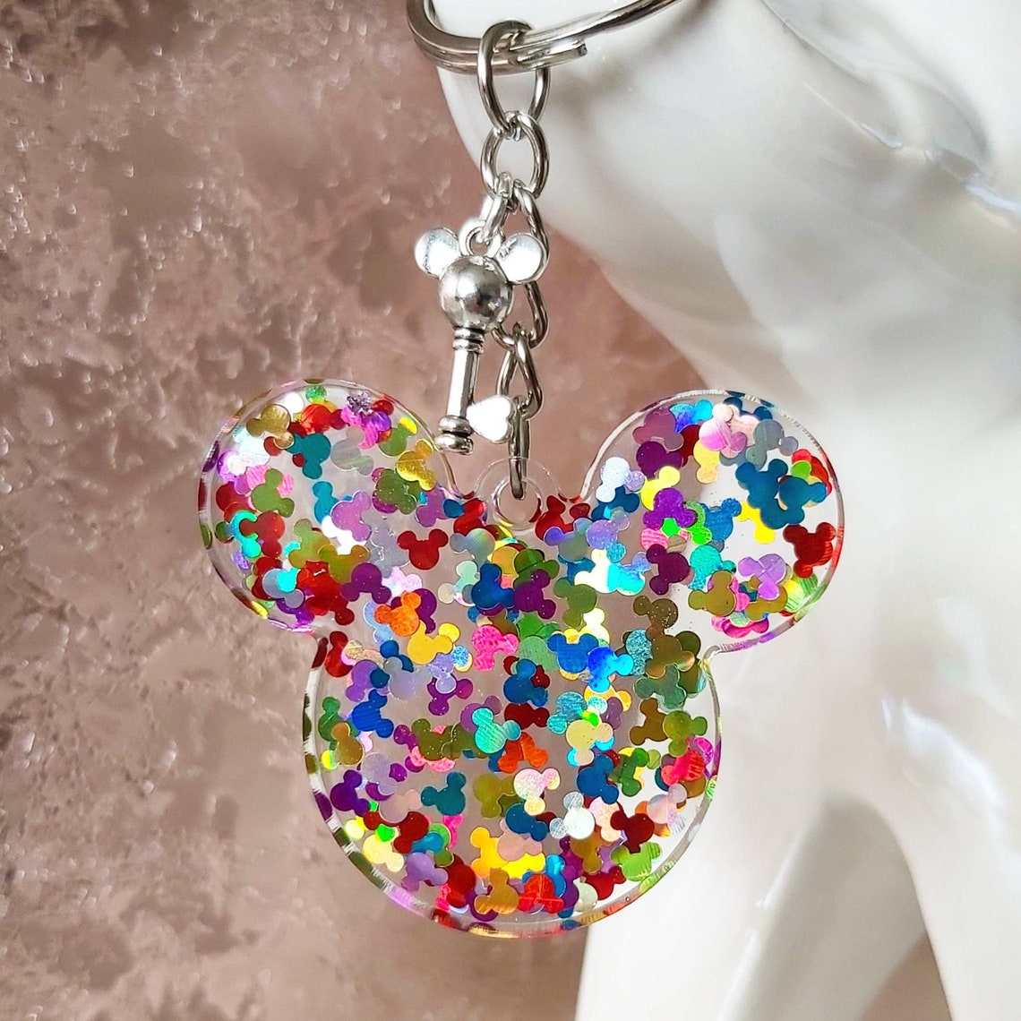 Mickey Mouse Head With Rainbow Shaped Multi Colour Glitter - Etsy UK