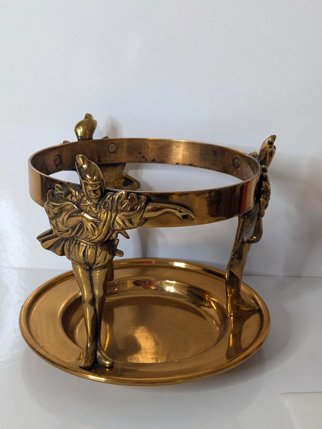 Devil Jester Design Antique Brass Cooking Stand Collectible Art Nouveau ...