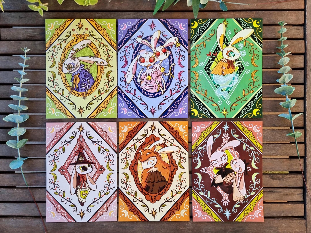 Cute and Creepy Bunny Print Set Cryptid Monster Rabbit Wall Art - Etsy