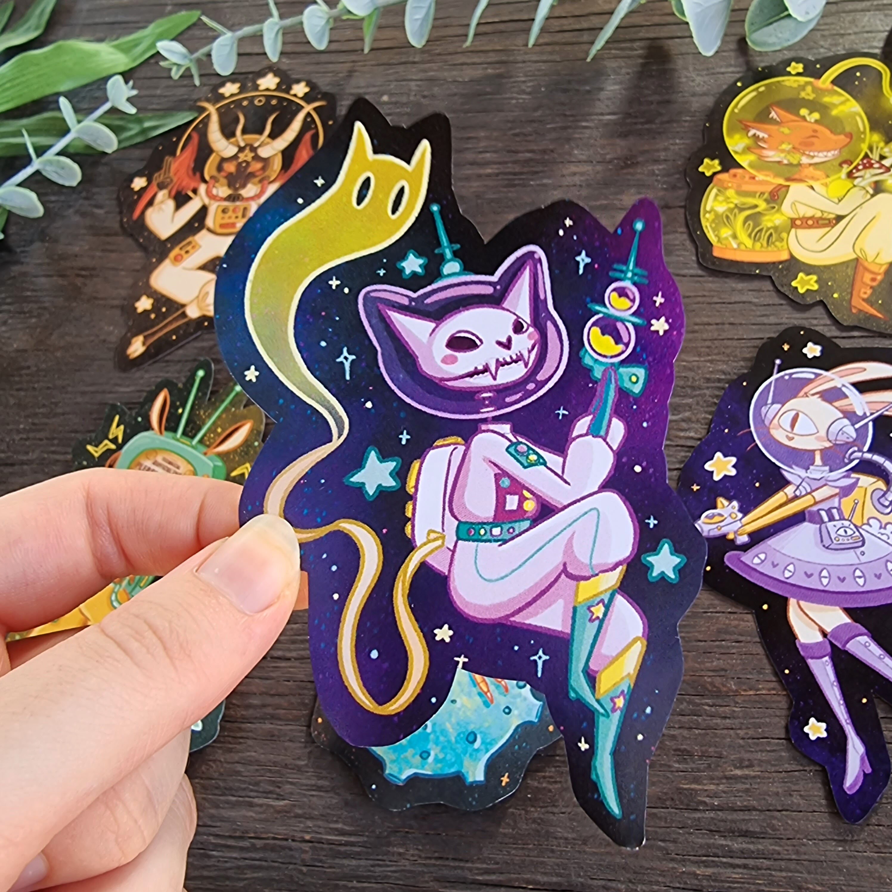 Spooky Astronaut Sticker Set - Cute Space Animals Pack - Etsy