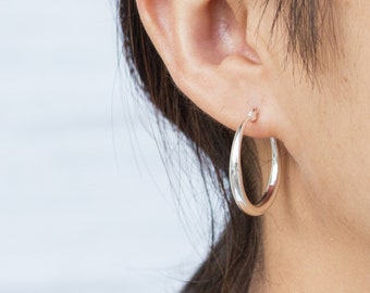 25mm Silver Hoop Earrings - Etsy